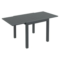 EVERITE Powder Coated Steel Expandable Dining Table， Aluminum Slat Top ...