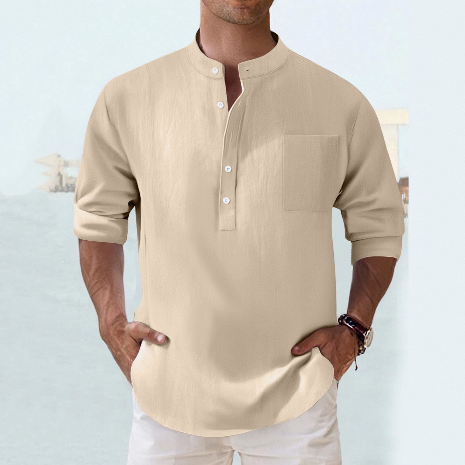 Click here for Zmfxjpe Men Long Sleeve Button Down Shirt Mens Lon... prices