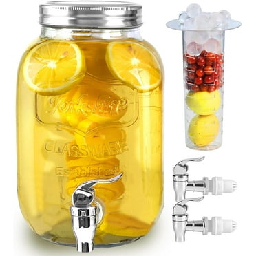 Kook Large 1 Gallon Beverage Dispenser, Juice Serving Glassware with ...