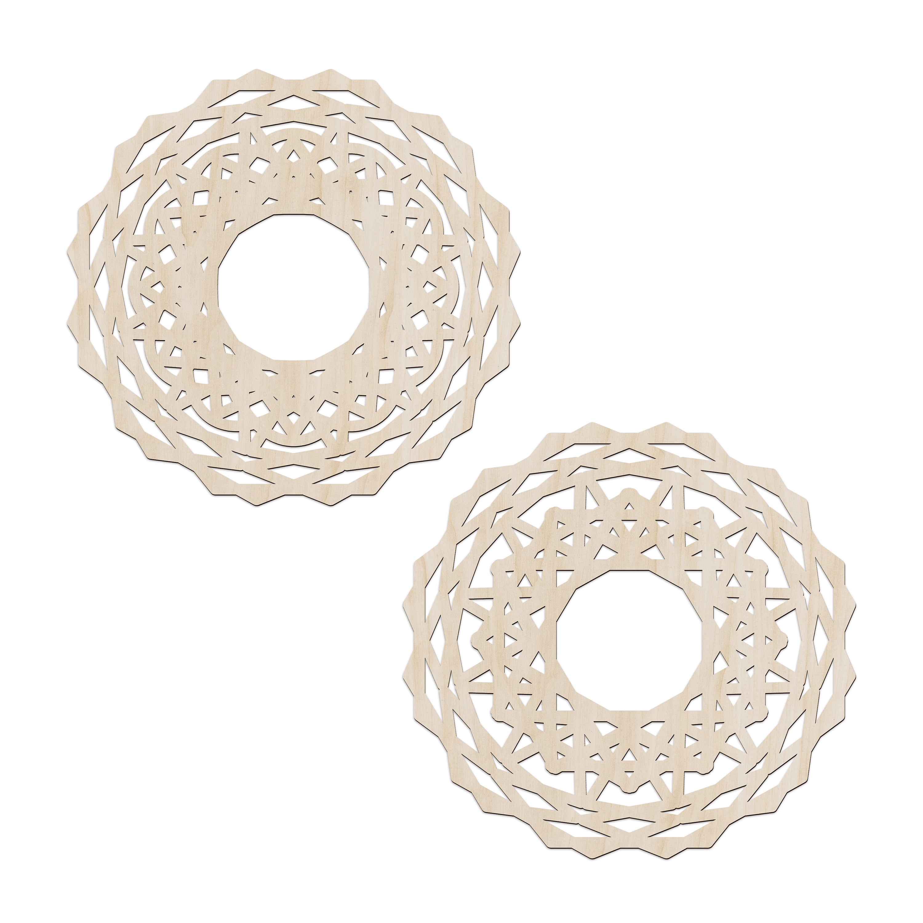 Mandala Wooden Wall Art Set of 2, Floral Bloom Bohemian Oriental ...