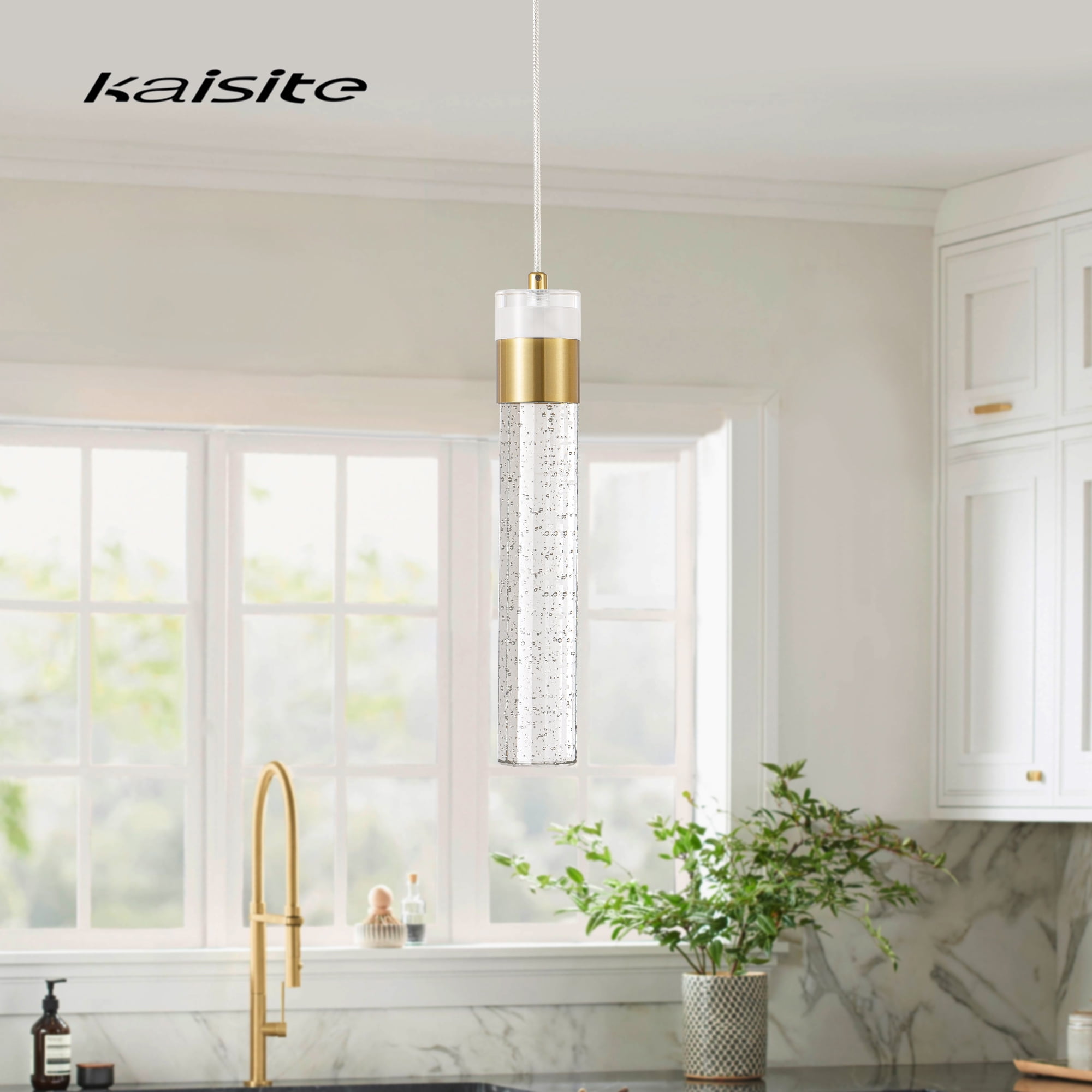 Kaisite Modern Decorative Integrated Pendant Lighting, Crystal Bubble ...