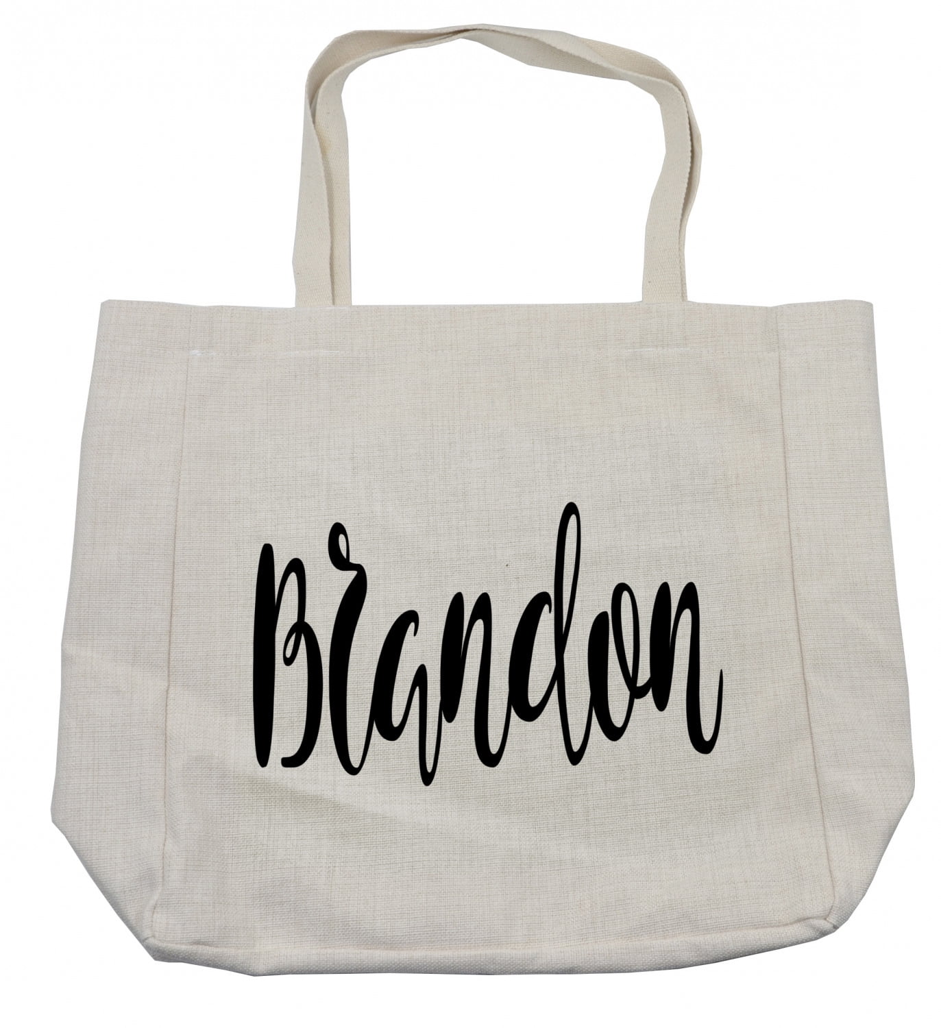 Brandon Shopping Bag, Widespread Name Design with Monochrome Letters ...