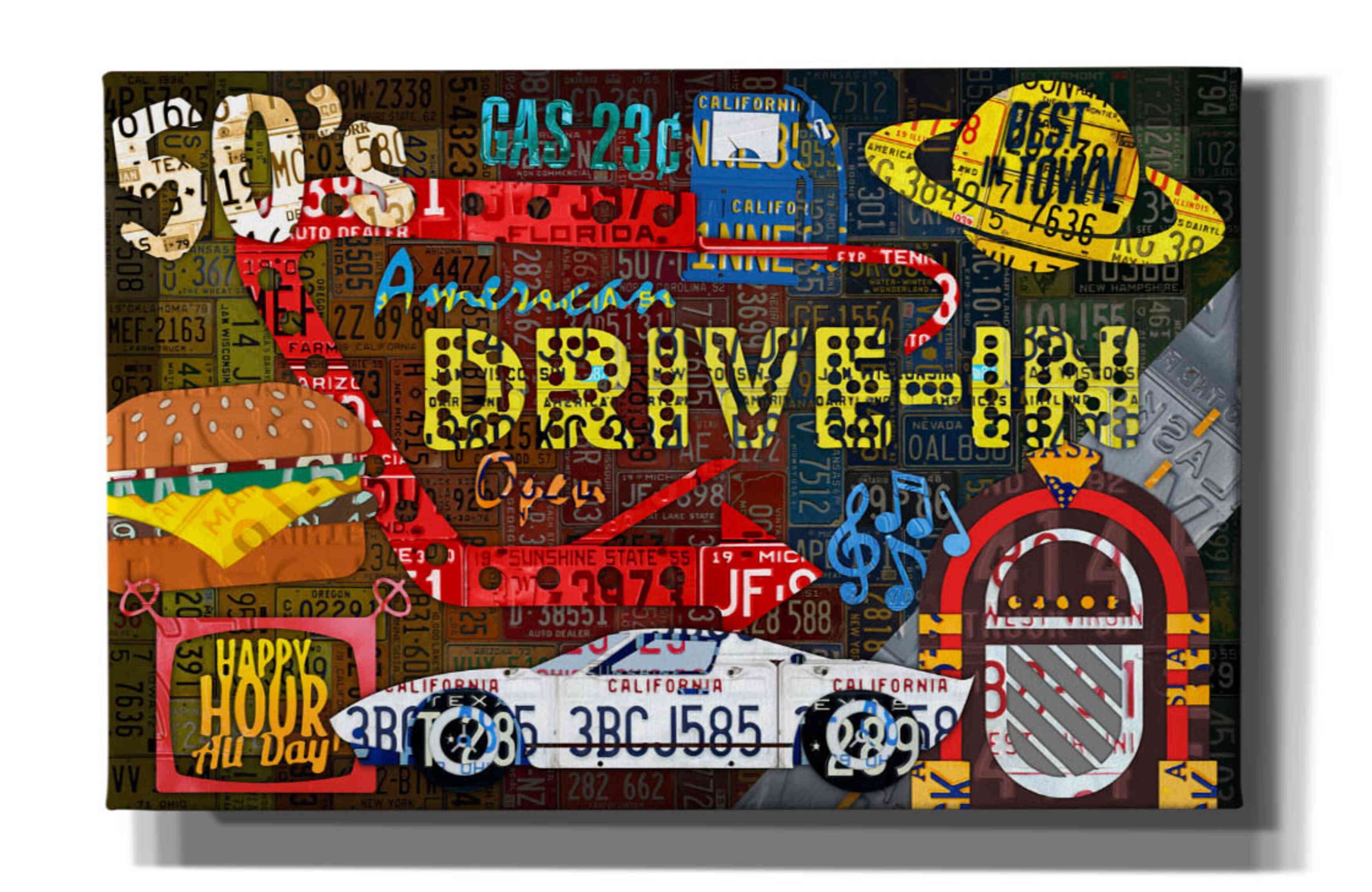 Epic Graffiti 'American Driveins License Plate Art Collage' by Design ...