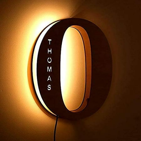 Personalized LED Night Light Initial Letter Light Custom Wooden ...