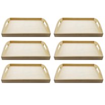LotFancy Set of 5 Wooden Nesting Trays, Unfinished Natural, Rectangular ...