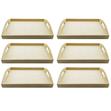 LotFancy Set of 5 Wooden Nesting Trays, Unfinished Natural, Rectangular ...