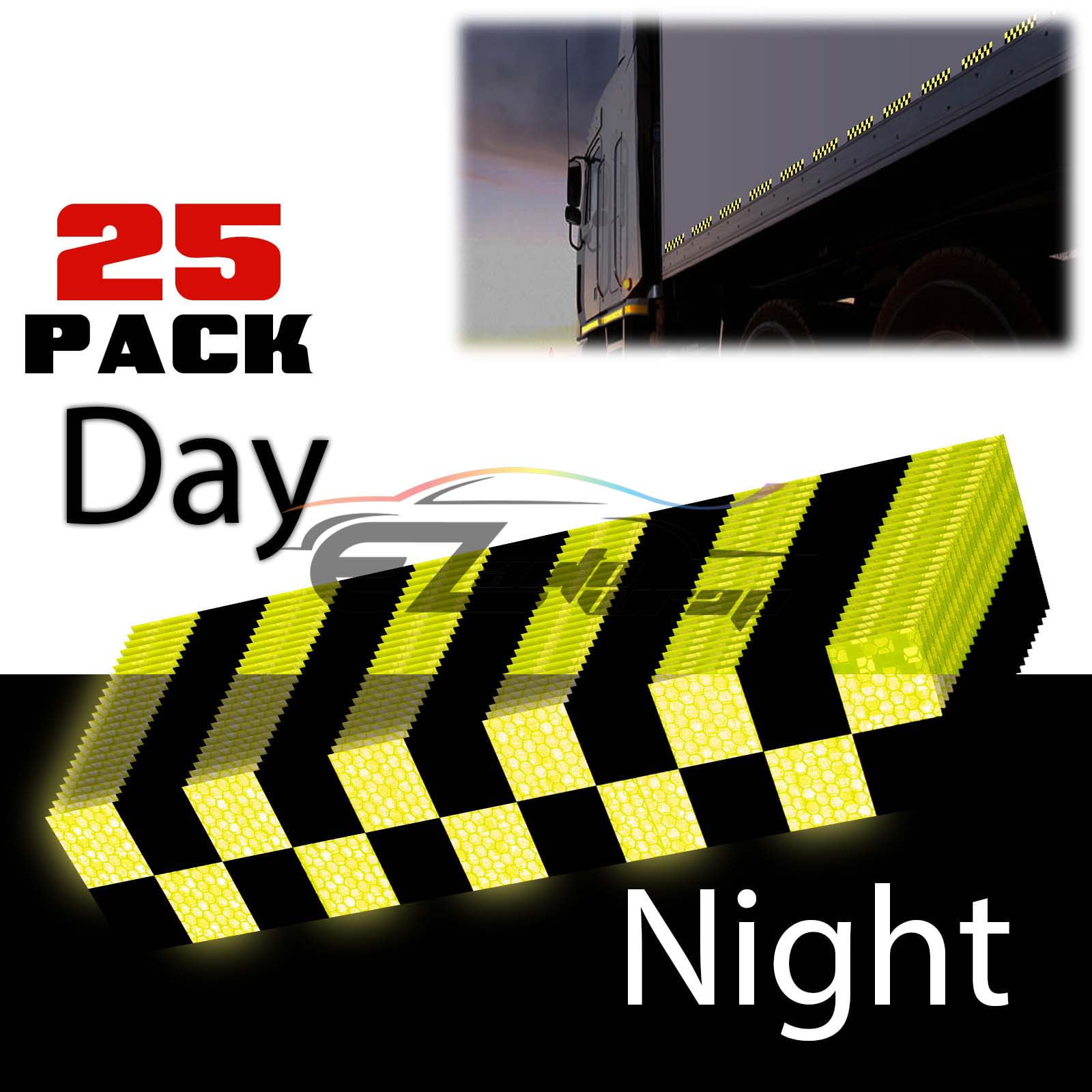 DOT-C2 Conspicuity Checker Reflective Tape Strip 1 Foot Safety Warning ...