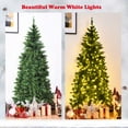 Costway 6ft Outdoor Pre-lit PVC Artificial Half Christmas Tree with 250 ...