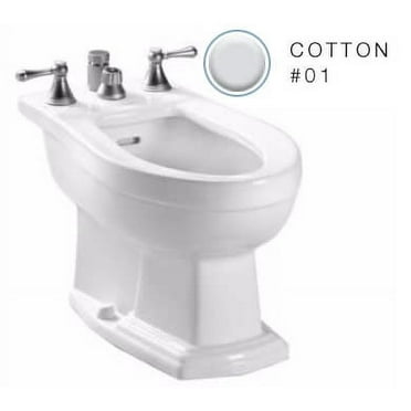 TOTO Piedmont Deck Mount Bidet, Vertical Spray, Flushing Rim, Cotton ...