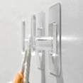 Clear Plastic Wall Hooks, 10 Pack, Strong Adhesive, Stick-On Bathroom ...