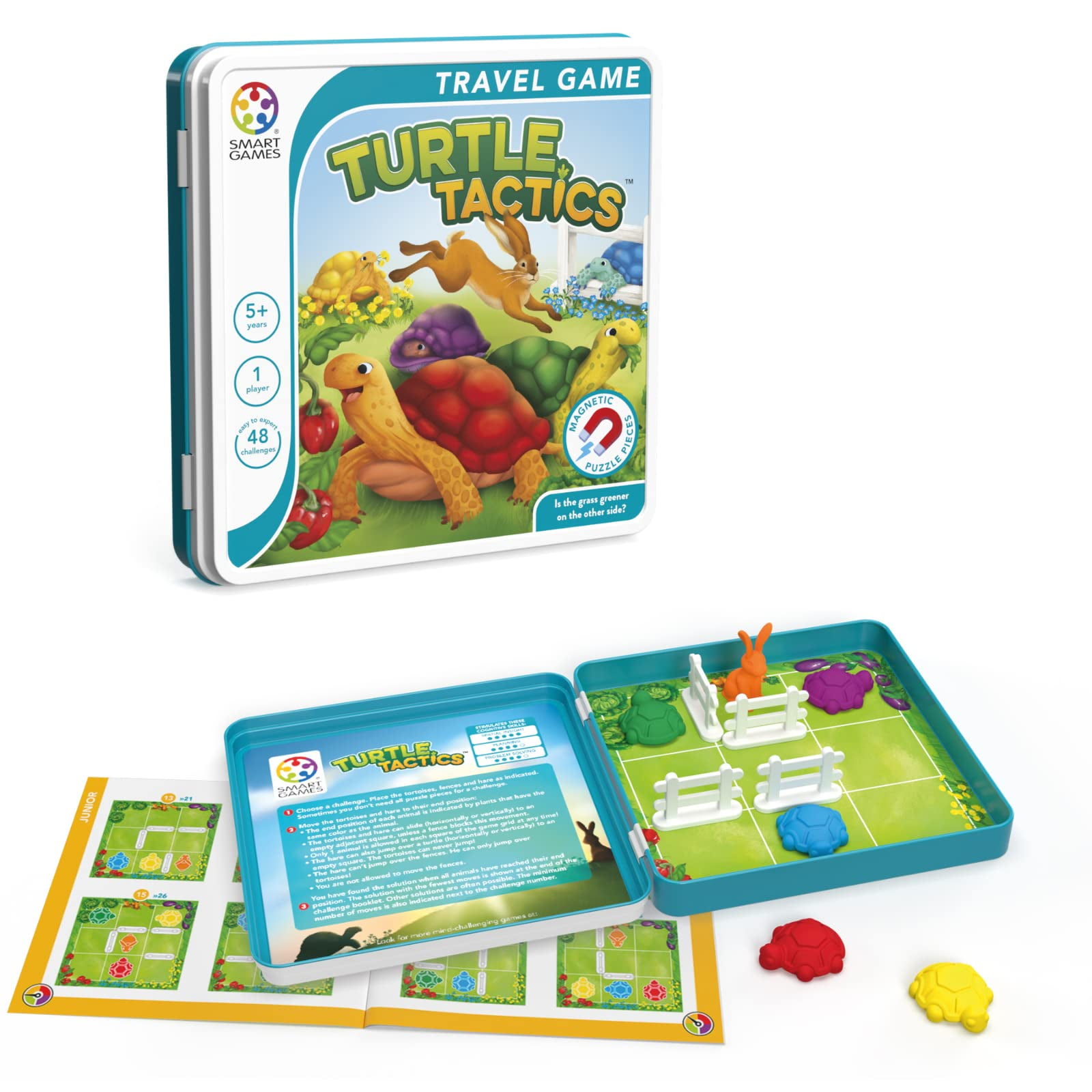 SmartGames Turtle Tactics Metal Box Travel Game with 48 Challenges for Ages 5 - Adult - Walmart.com