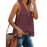 UVN Women's Summer V Neck Sleeveless Workout Tank Tops, Loose Casual ...