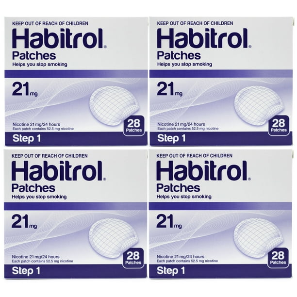 4 Pack - STEP 1 Habitrol Transdermal Nicotine Patch (28 Each) 21mg ...