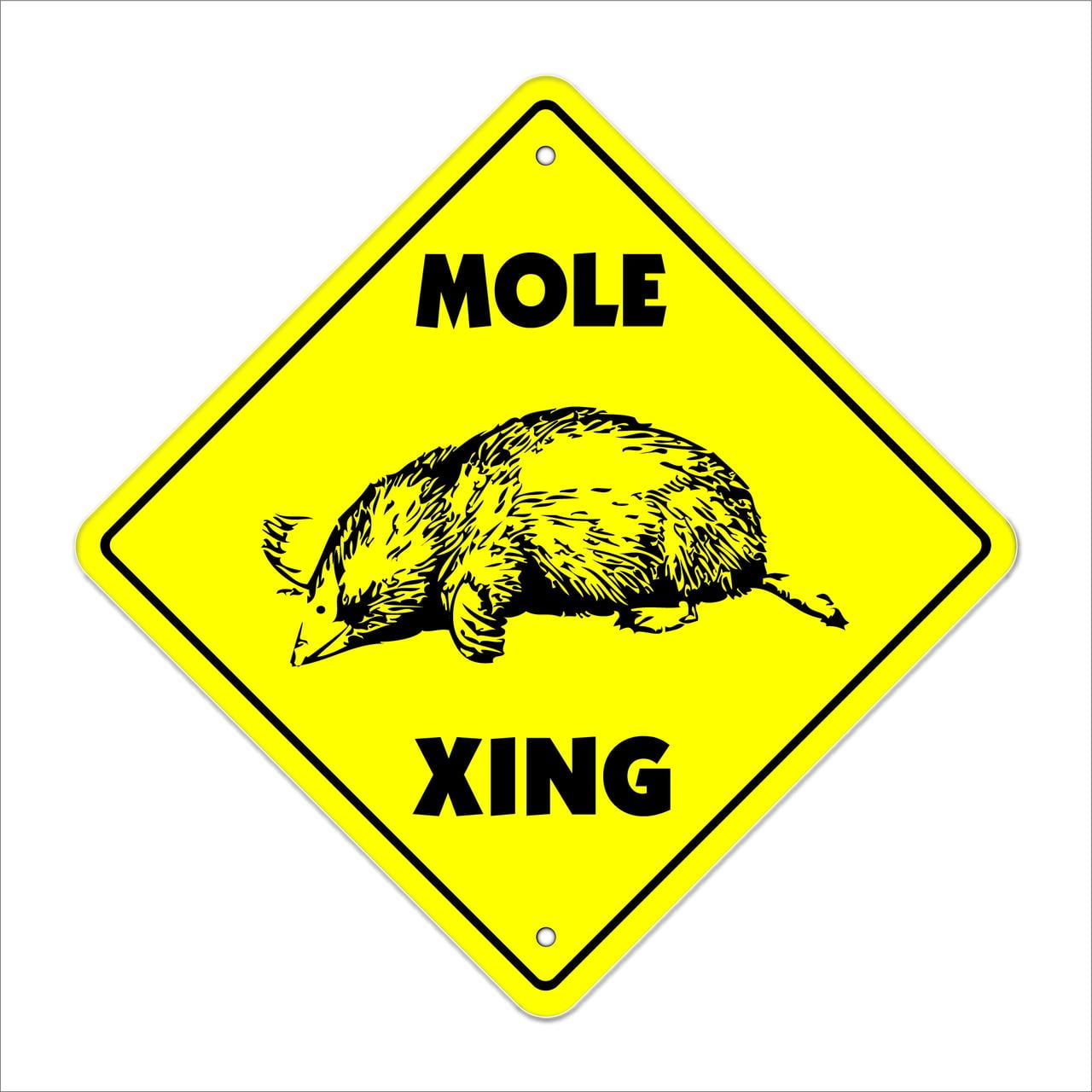 Mole Crossing Sign Zone Xing | Indoor/Outdoor | 17" Tall Plastic Sign ...
