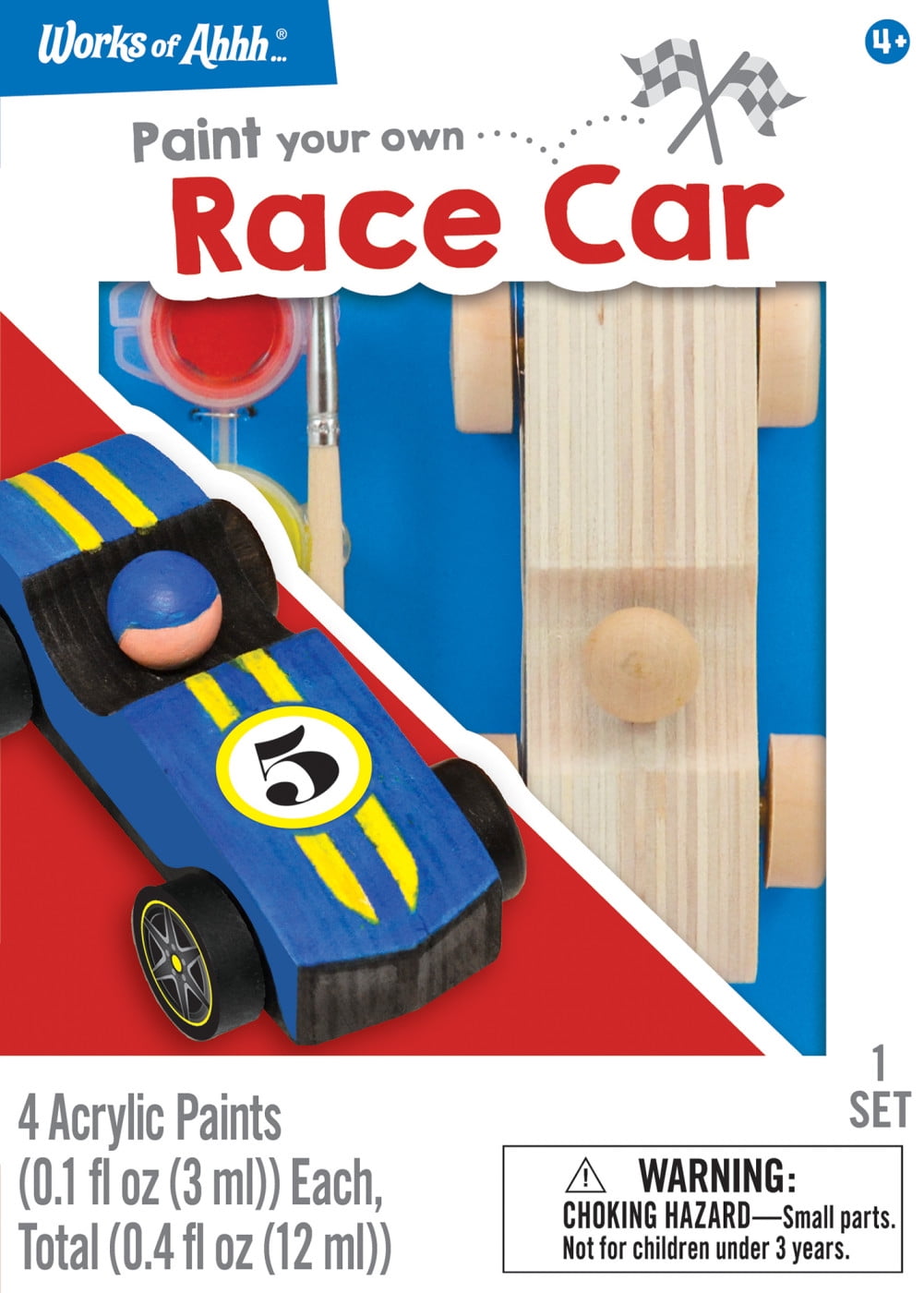 Works of Ahhh Mini Craft Set - Race Car Build & Paint Family Craft Set ...