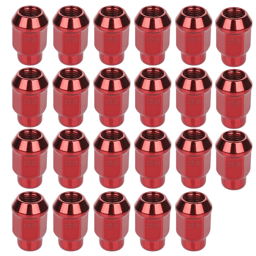 CCIYU Set of 23 Red Spline Wheel Lug Nuts 1/2"-20 Closed End 1.395 Inch ...
