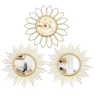 Better Homes & Gardens 3-Piece Round Sunburst Mirror Set in Gold Finish ...