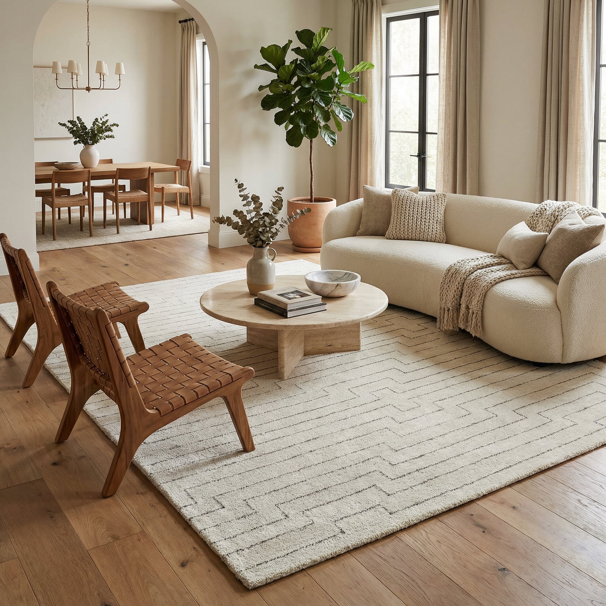 Click here for Rug Branch Casa Abstract Indoor Area Rug  Beige Cr... prices