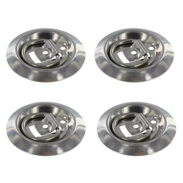 (4 pack) Stainless Steel Flush Mount D-Rings 800 lbs - Walmart.com