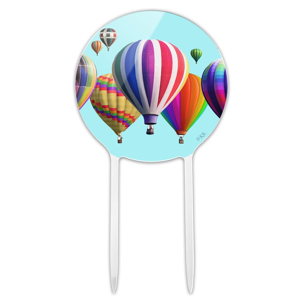 Acrylic Hot Air Balloons Lined Up Cake Topper Party Decoration for ...