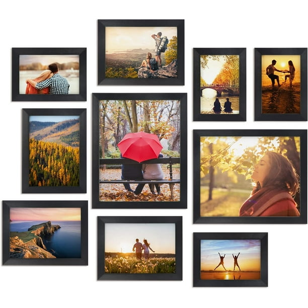AmPm 10 Pcs Multi Picture Photo Frames Set for Multiple Size Photograph ...
