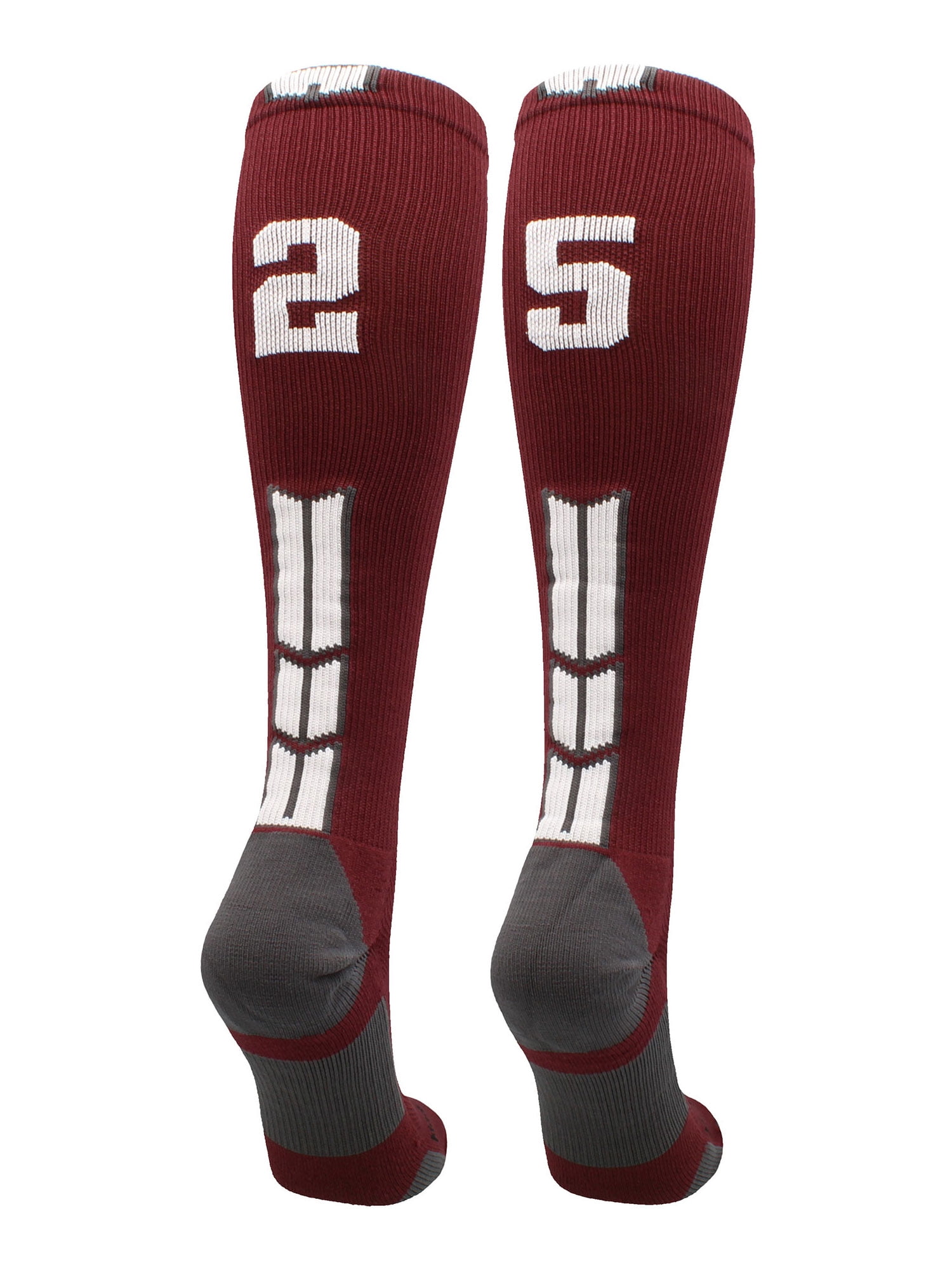 Player Id Number Socks Over the Calf Maroon White (#25, Small ...