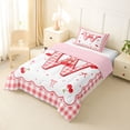 Catabedysis Cute Bows Alphabet Print Twin Comforter Sets For Girl,Sweet ...