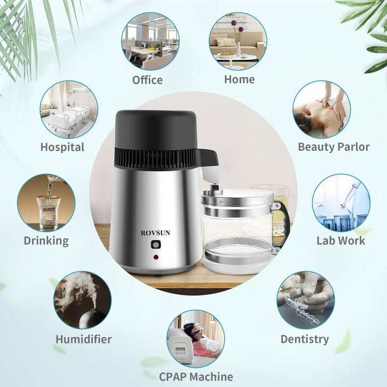 Water Distillers For Home Countertop ROVSUN[Upgraded] 1.1 Gallon/4L ...