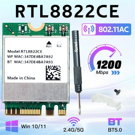 RTL8822CE 802.11AC WiFi Card WiFi 5 Wireless Network Adapter M.2 NGFF ...