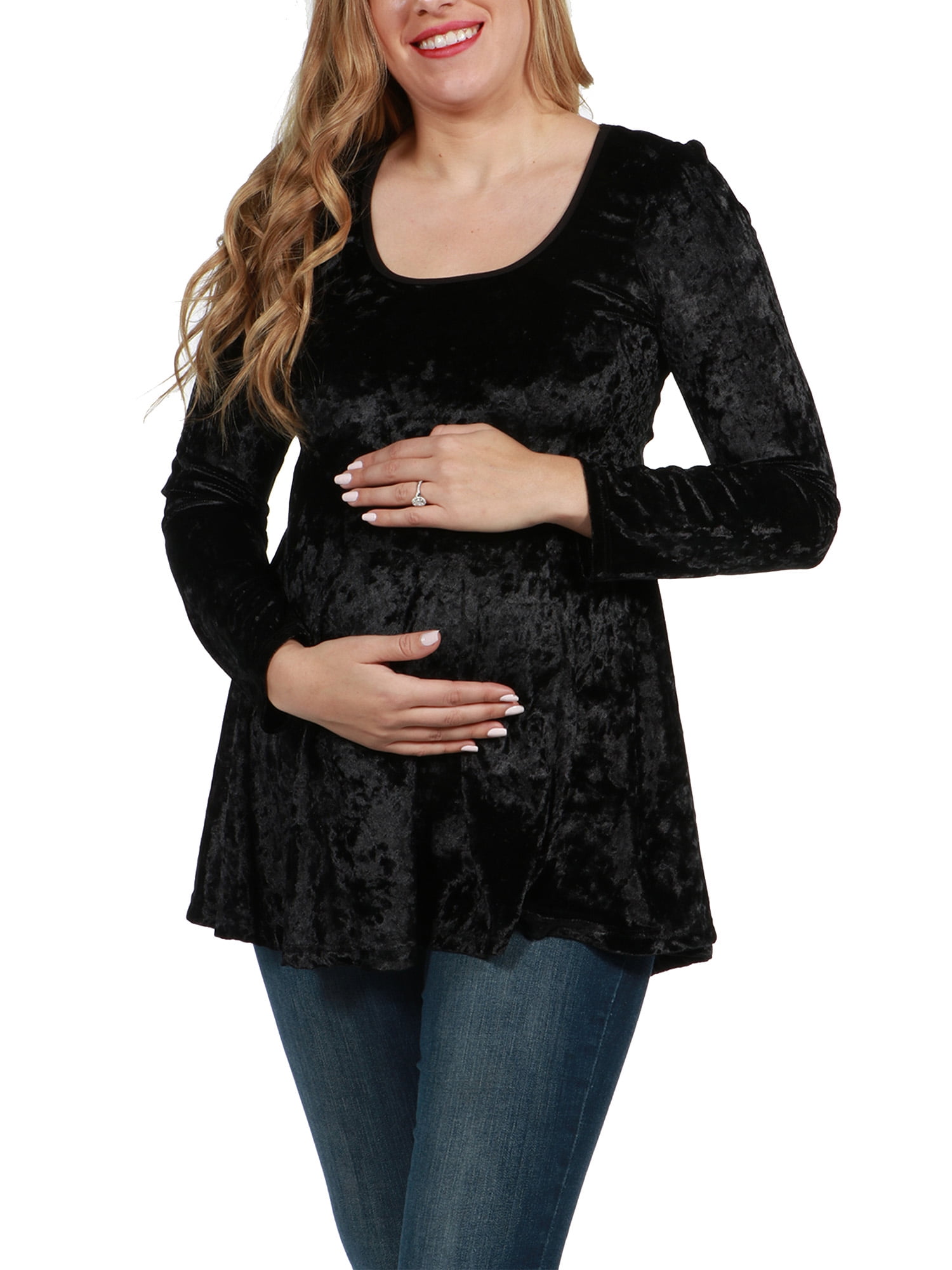 Ashley Velvet Maternity Tunic Top - Walmart.com
