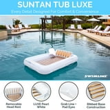 Swimline Luxe Edition Inflatable Suntan Tub Pool Lounger, White & Gold ...
