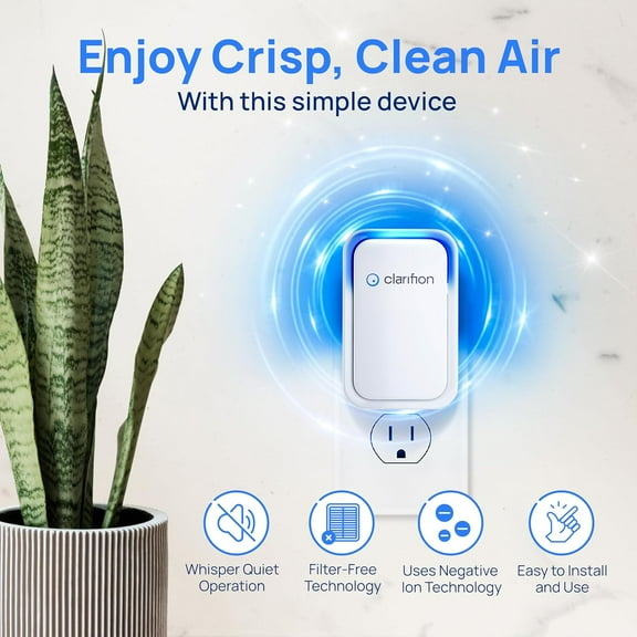 Clarifion - Air Ionizers for Home (3 Pack), Negative Ion Filtration ...