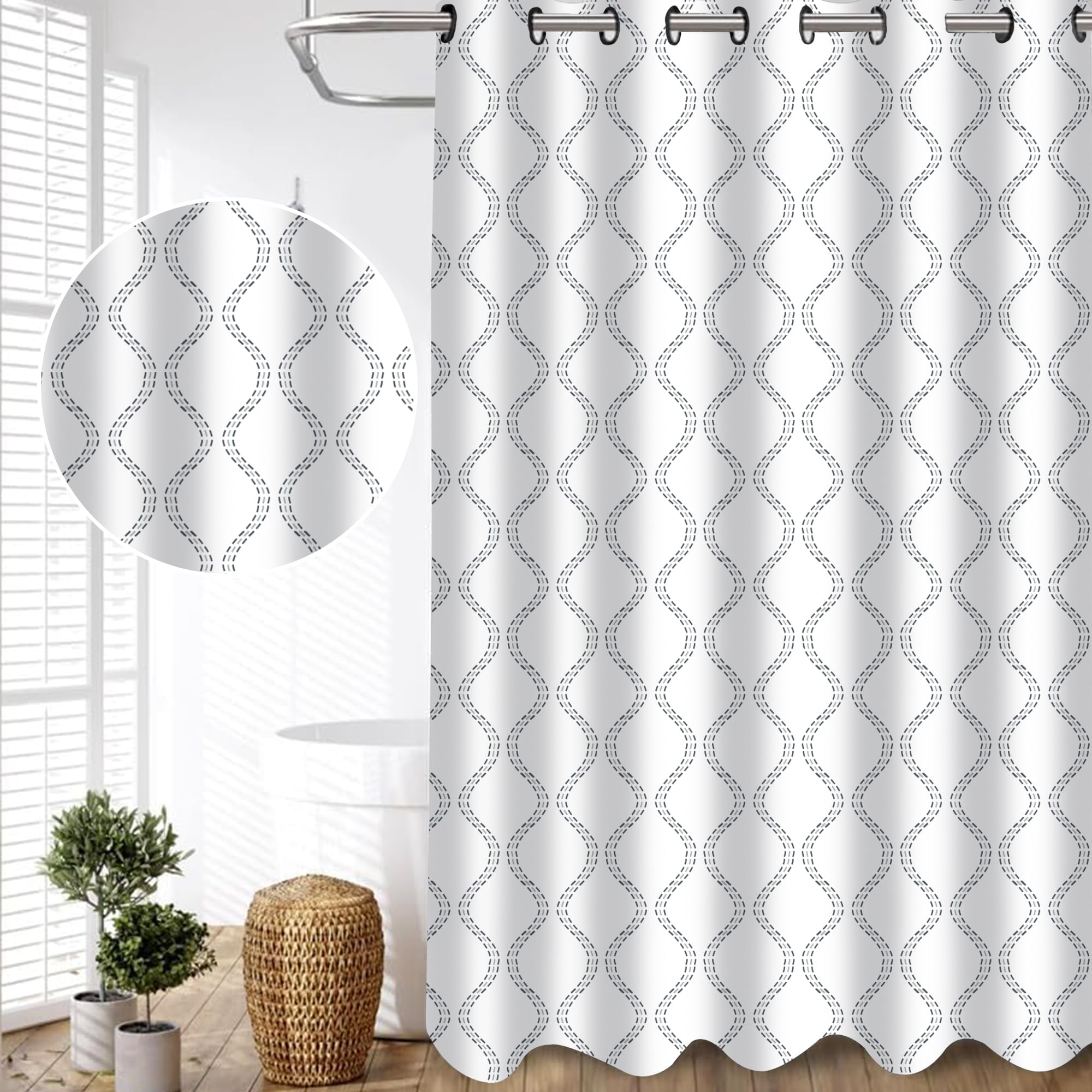 Click here for Canadian Linen Hookless Shower Curtains  72X72  Mi... prices