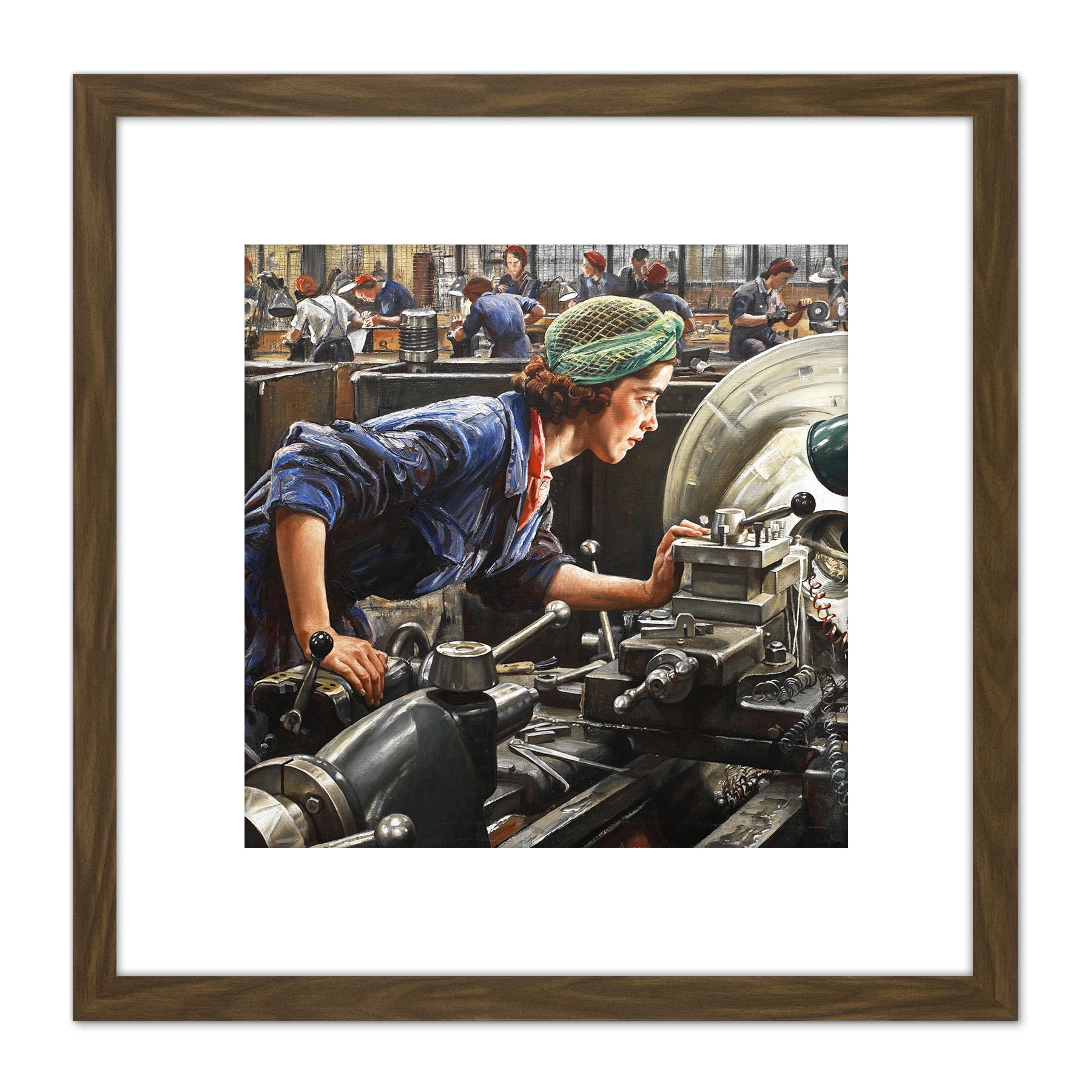 Knight Ruby Loftus Screwing Breech WWII War Painting 8X8 Inch Square ...