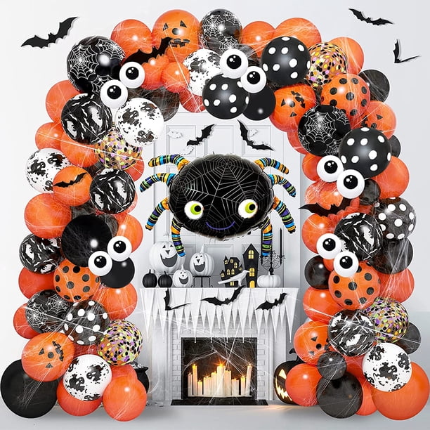 125 Pieces Halloween Balloon Garland Party Decoration Kit Spider Web ...