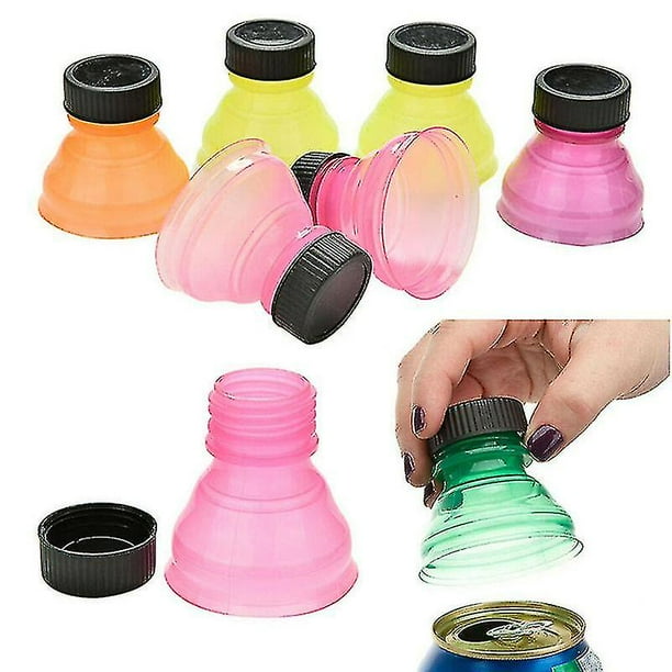 6pc Reusable Beverage Can Cap Cover Lid Soda Beer Flip Bottles Top ...