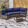 INTER HUT Vista Oasis 4-Person Brown Wicker Outdoor Seating Group Patio ...