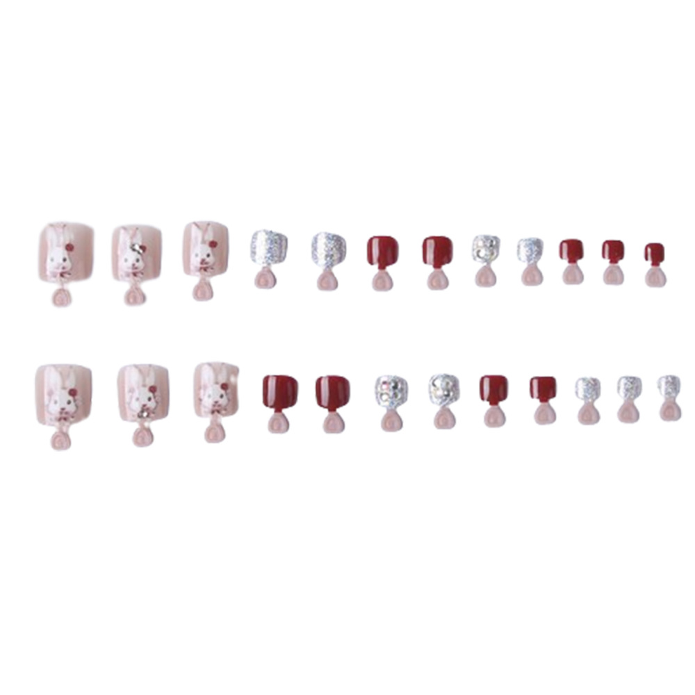 Reusable Nature Fake Toenails Super Sparkly Gel Toe Nails Tips with ...