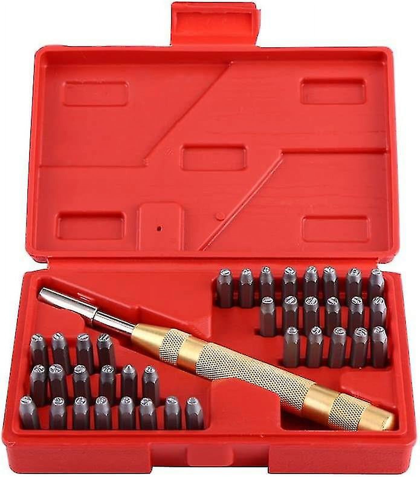 Sello de letras y números del alfabeto, juego de punzones de números de letras de 38 piezas para ...