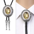Braided Shoestring Bolo Tie with Metal Carving Charm Round Shape Cowboy ...