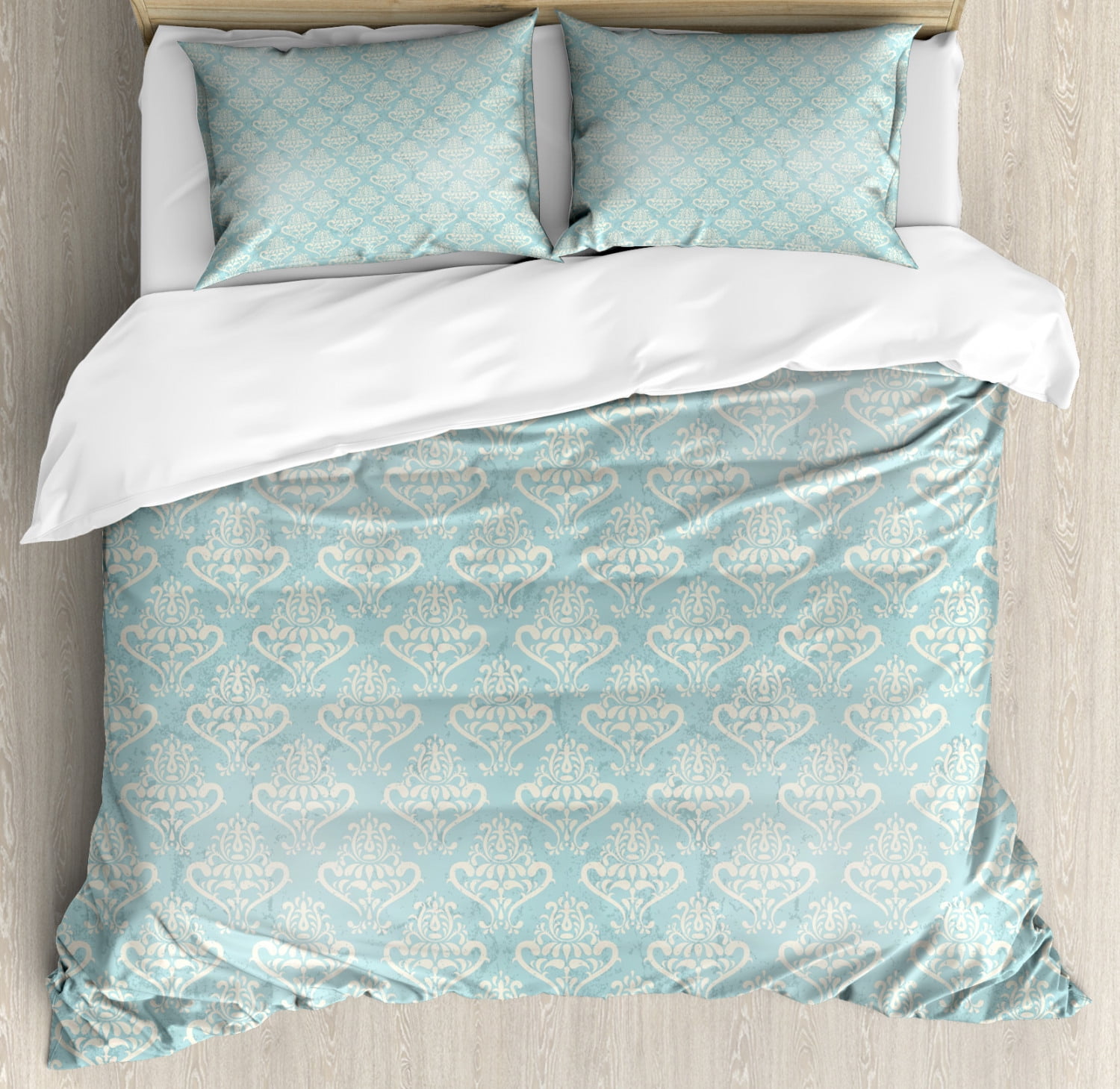 Turquoise Duvet Cover Set King Size, Vintage Medieval Symbols Grunge ...