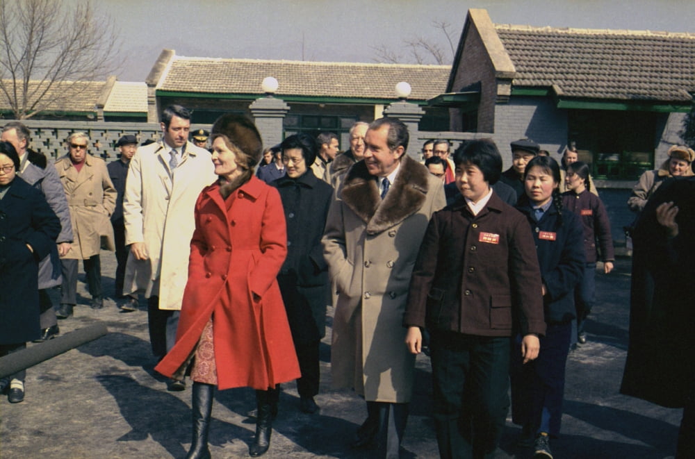 Nixon In China. President And Pat Nixon On An Escorted Tour In Beijing ...