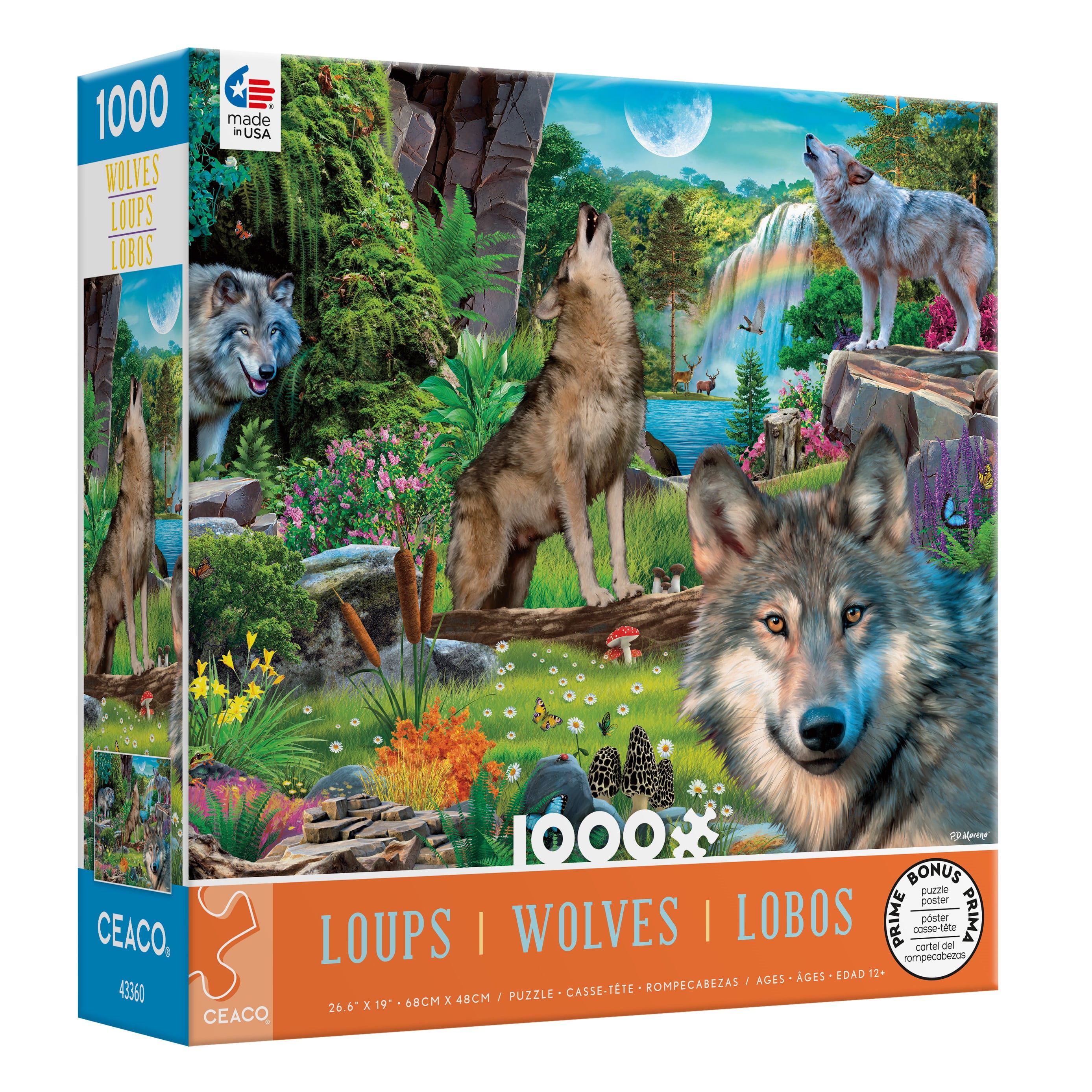 Ceaco 1000-Piece Wolves Wolves in Nature Interlocking Jigsaw Puzzle ...