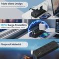 Meromore Power Strip Surge Protector, Flat Plug Extension Cord 10FT, 13 ...