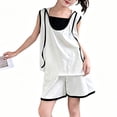 Ashyfjp Girls Sleeveless Two-Piece Outfit Set Contrast Piping Hooded ...