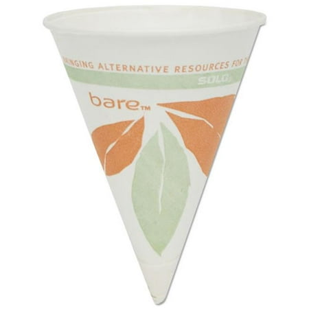 Solo Cup 4BRBB Bare Eco-Forward Paper Cone Water Cups 4 oz. White ...