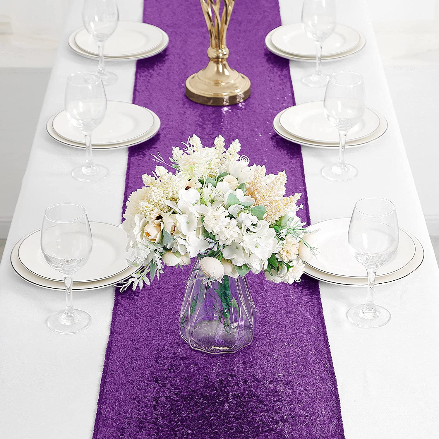 Zukuco Sequin Table Runner 12''x72'' Glitter Table Runner for Party ...