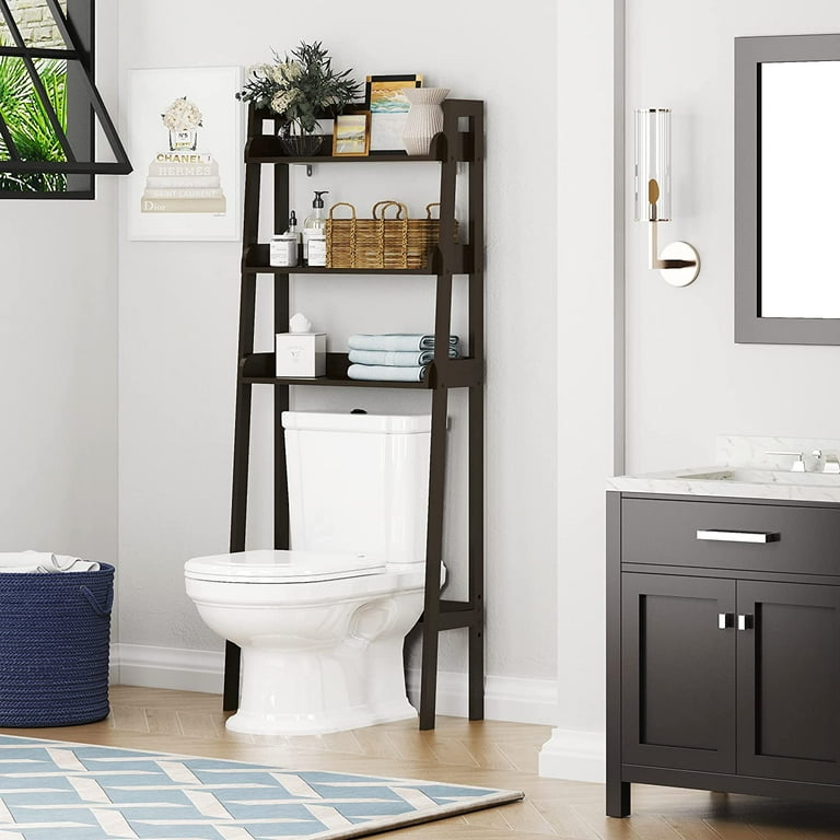 UTEX 3 Shelf Espresso Bathroom Organizer Over The Toilet Storage Walmart
