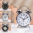 4 Inch Silent Alarm Clock Retro Metal Bell Sweep Movement Luminous ...