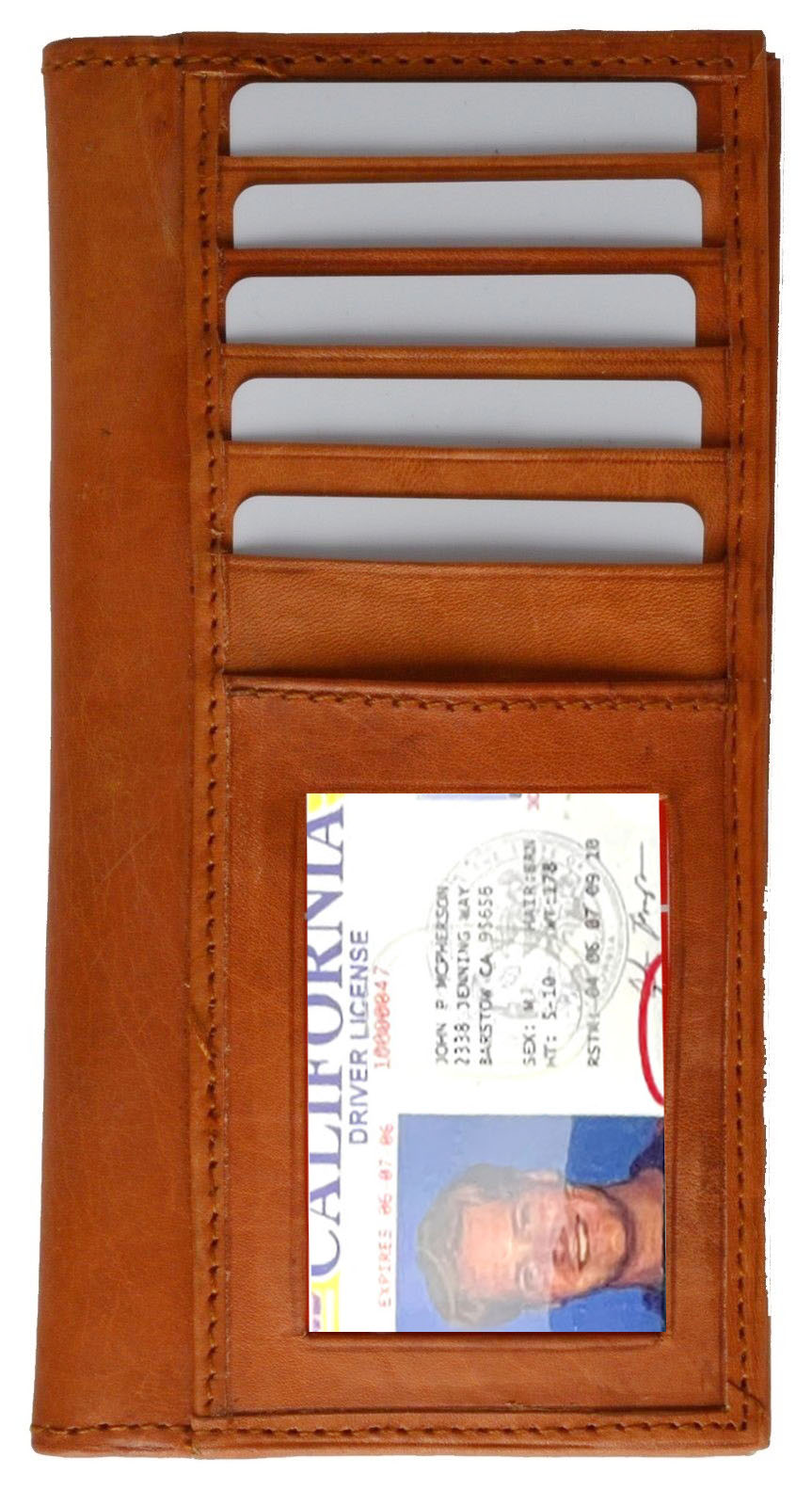 RFID Blocking Genuine Leather Checkbook Cover Holder Thin ID Window ...
